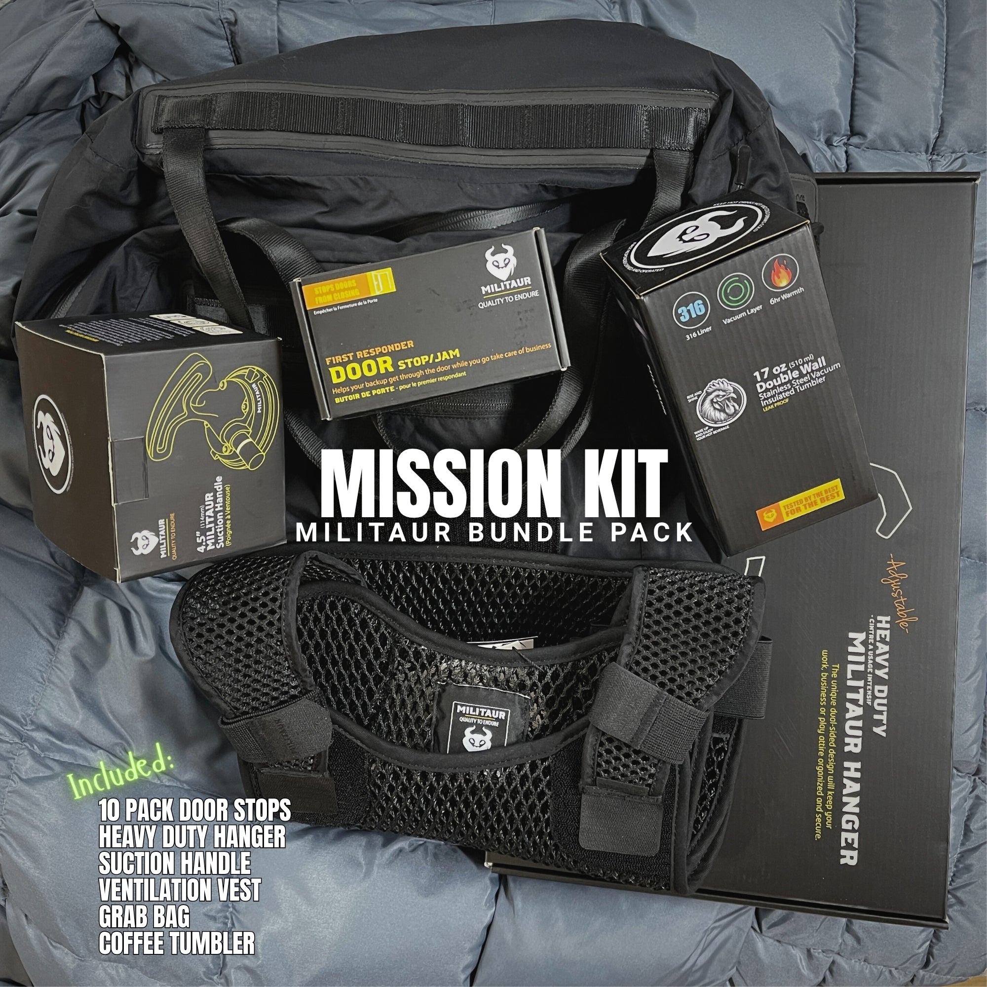 Mission Kit: Door Stops + Hanger + Suction Handle + Grab Bag + Ventila ...
